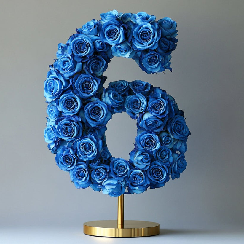 Blue Rose Eternal Number 6 Lamp – Preserved Roses at Imaginary Worlds