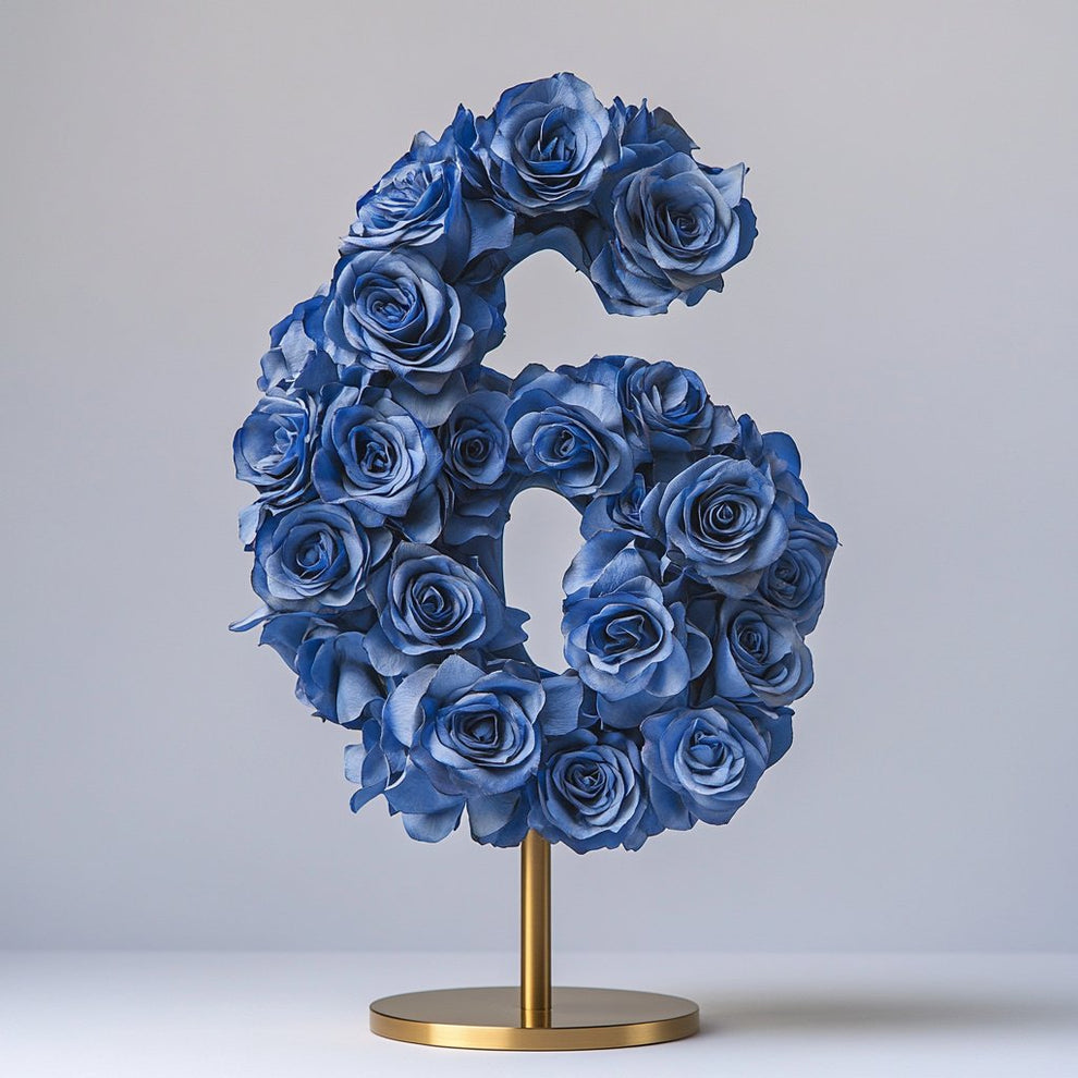 Blue Rose Eternal Number 6 Lamp – Preserved Roses at Imaginary Worlds