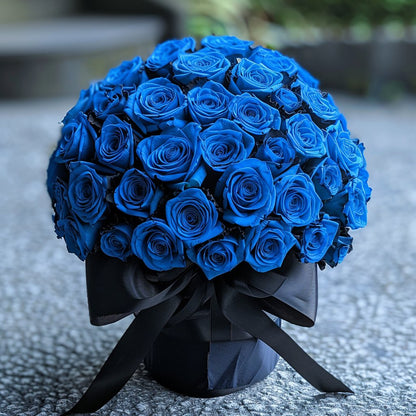 Preserved Blue Roses Flower Bouquet – Preserved Roses at Imaginary Worlds