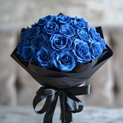 Preserved Blue Roses Flower Bouquet – Preserved Roses at Imaginary Worlds